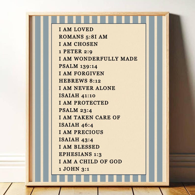 Christian Affirmation Print Wall Art, Christian Wall Art, Boys Nursery ...