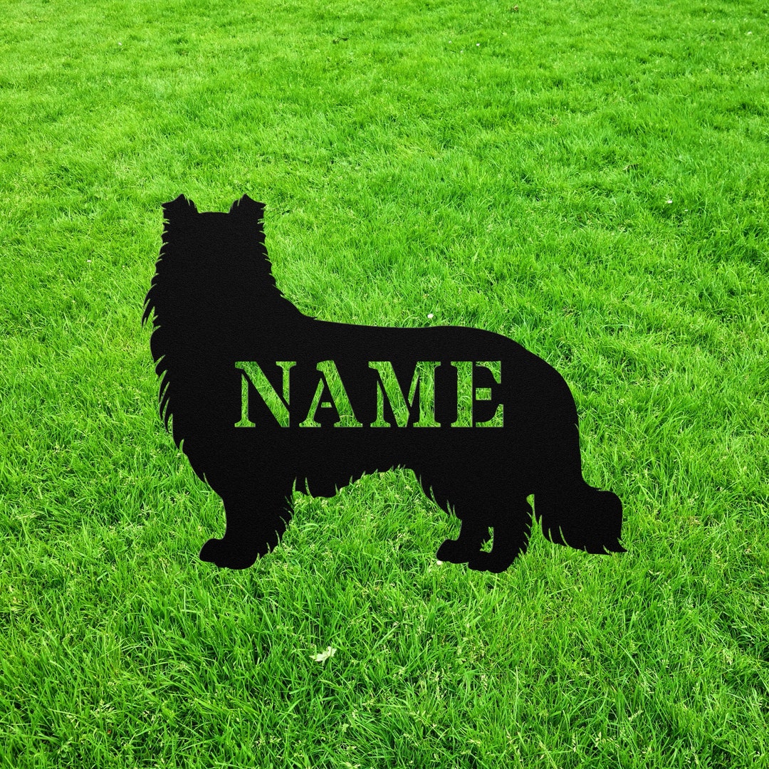 Personalized Long Haired Collie Yard Statue Stake, Custom Rough Collie ...