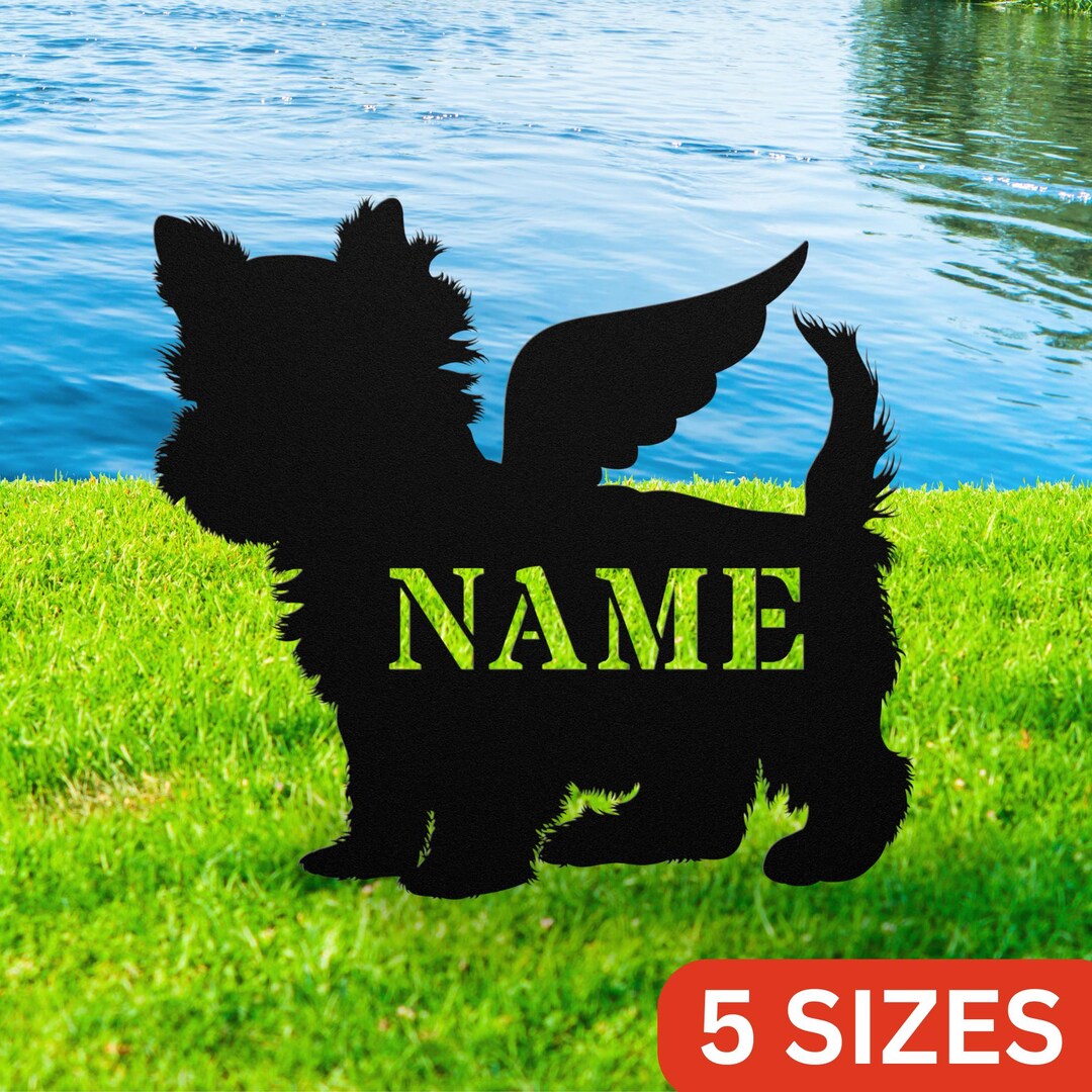 Yorkie Angel Wings Yorkshire Terrier Angel Statue Figurine for Garden ...