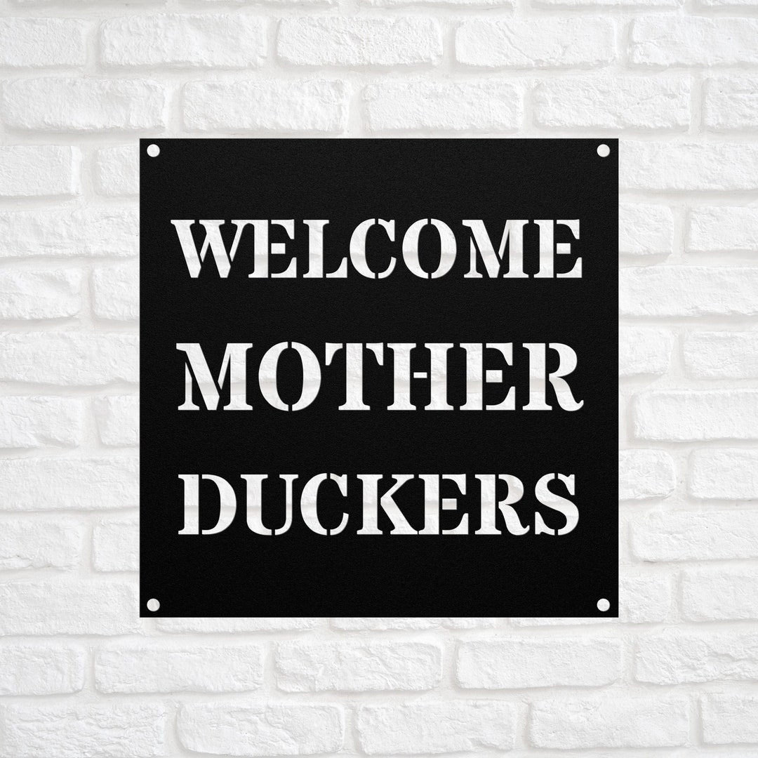 Funny Duck House Sign, Metal Style Duck Décor, Fluffy Butt Hut, Custom ...