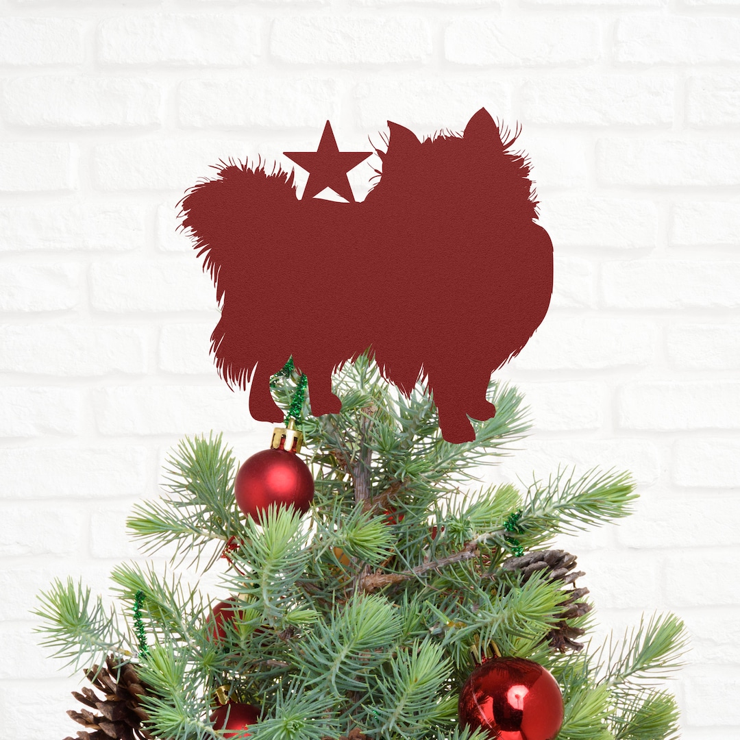 Pomeranian Tree Topper Christmas Holiday Decoration Ornament Dog Gift ...