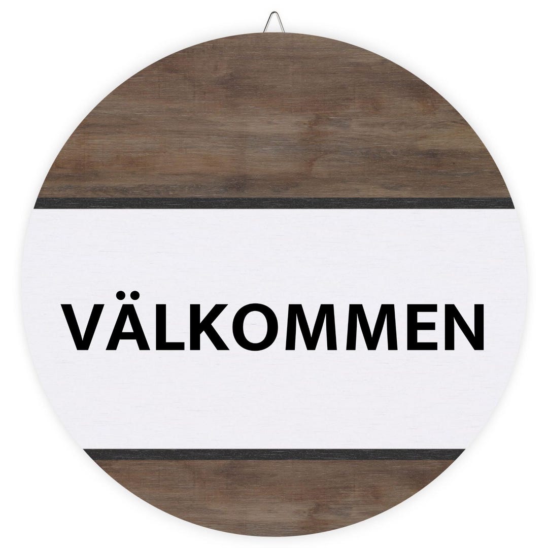 Swedish Welcome Sign Valkommen Outdoor Door Hanger Wood Sign Front Door ...
