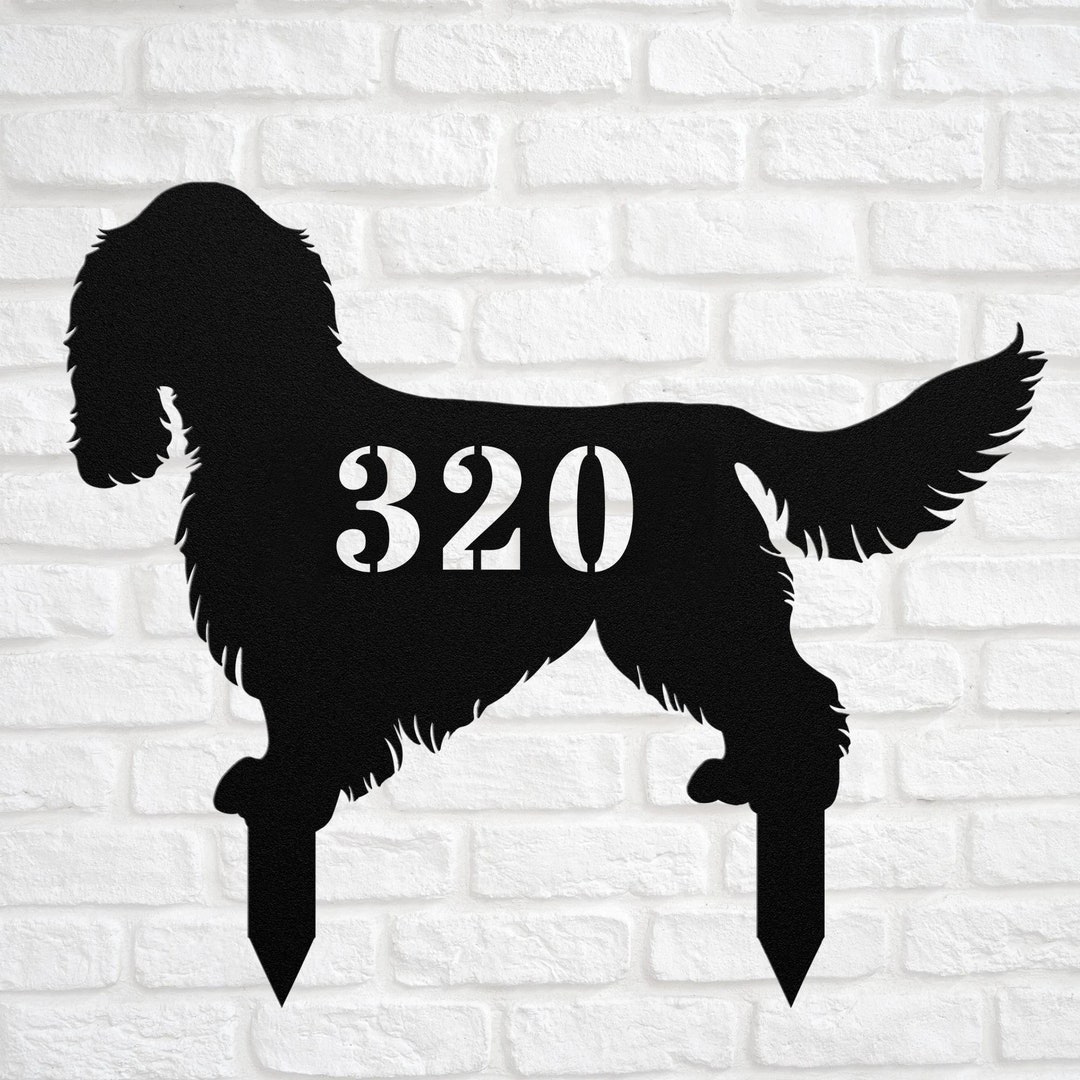 English Springer Spaniel House Number Sign Yard Address Plaque Garden ...