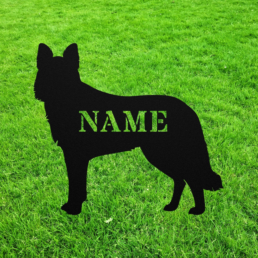 Old German Shepherd Yard Statue Memorial Wind Chime Outdoor Garden Art ...