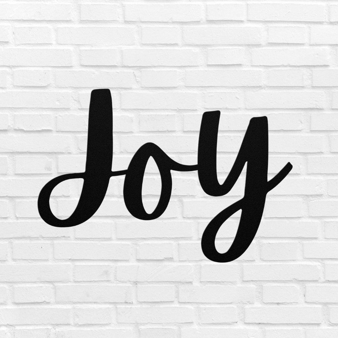 Joy Metal Sign Word Wall Art Joy Script Word Art Decor Gift Outdoor ...