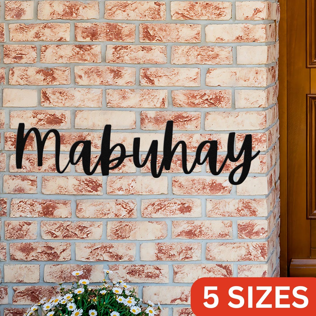 Mabuhay Metal Sign Wall Art Plaque Front Home Decor Porch Door Hanger ...