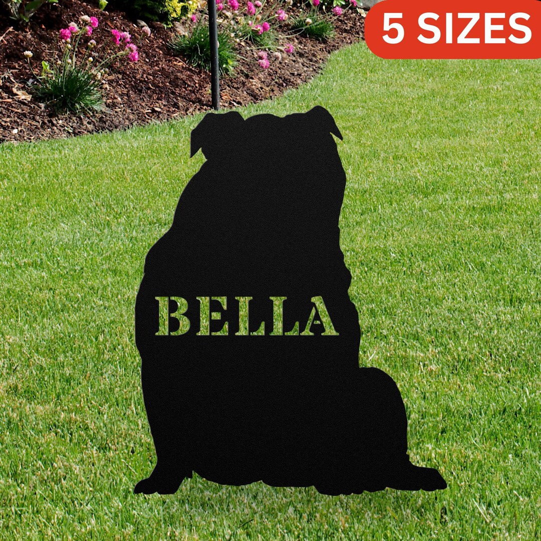 English Bulldog Memorial Stake Loss of English Bulldog Wind Chime Heart ...