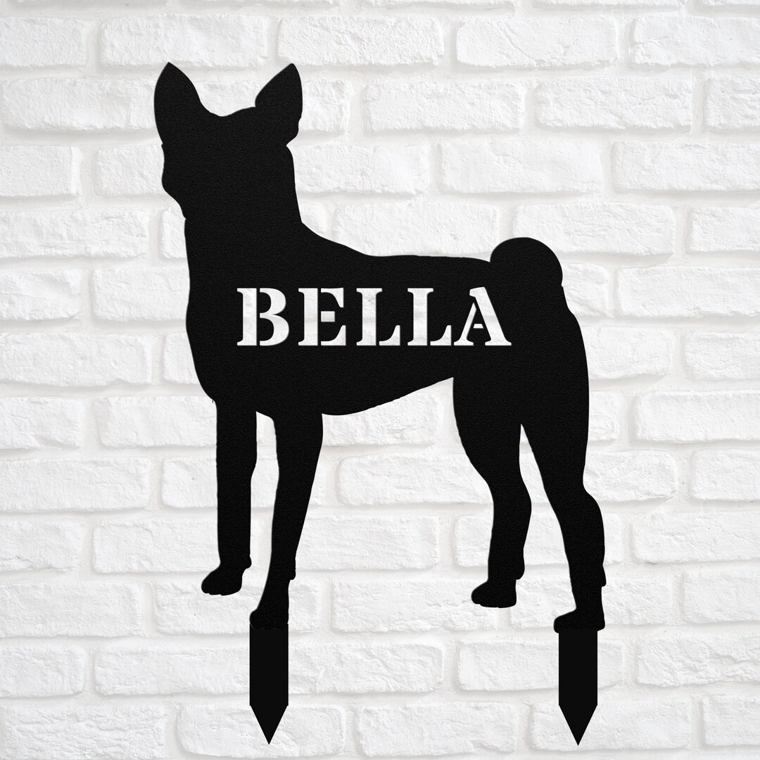 Personalized Basenji Garden Statue Stake, Custom Basenji Outdoor Yard ...