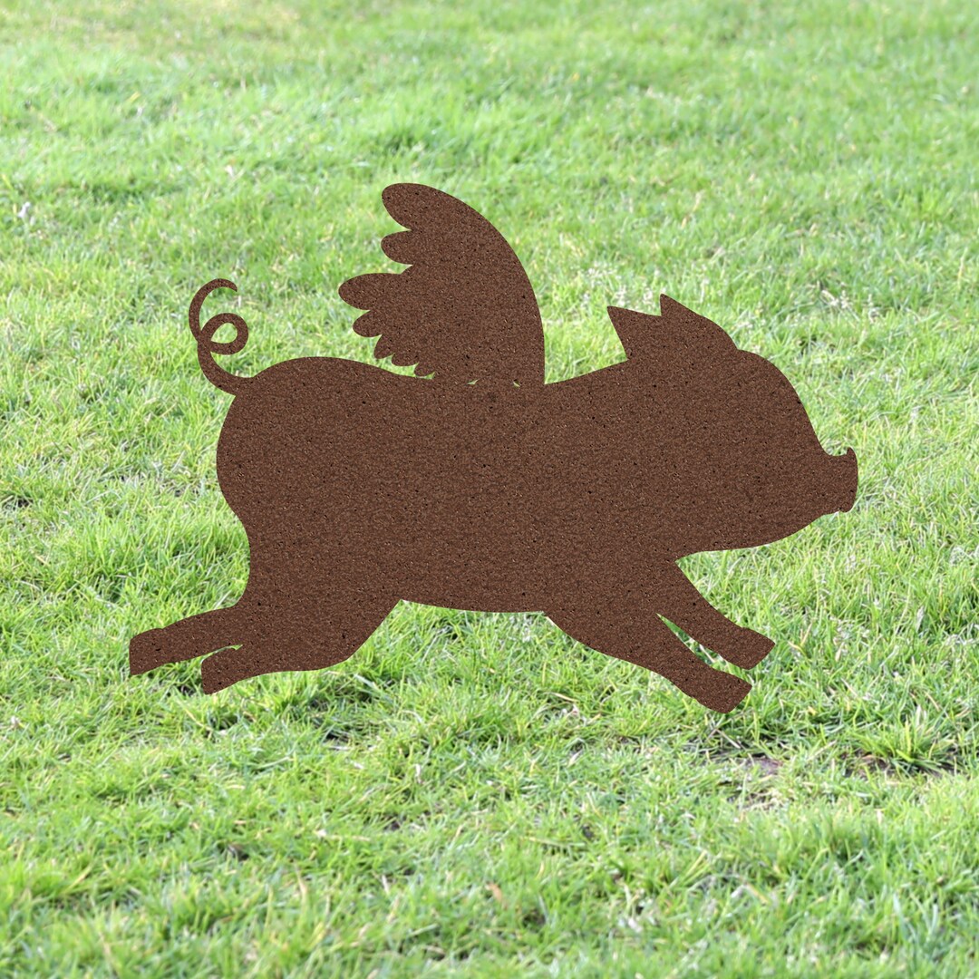 Flying Pig Memorial Stake Loss of Flying Pig Heart Grave Marker Stone ...