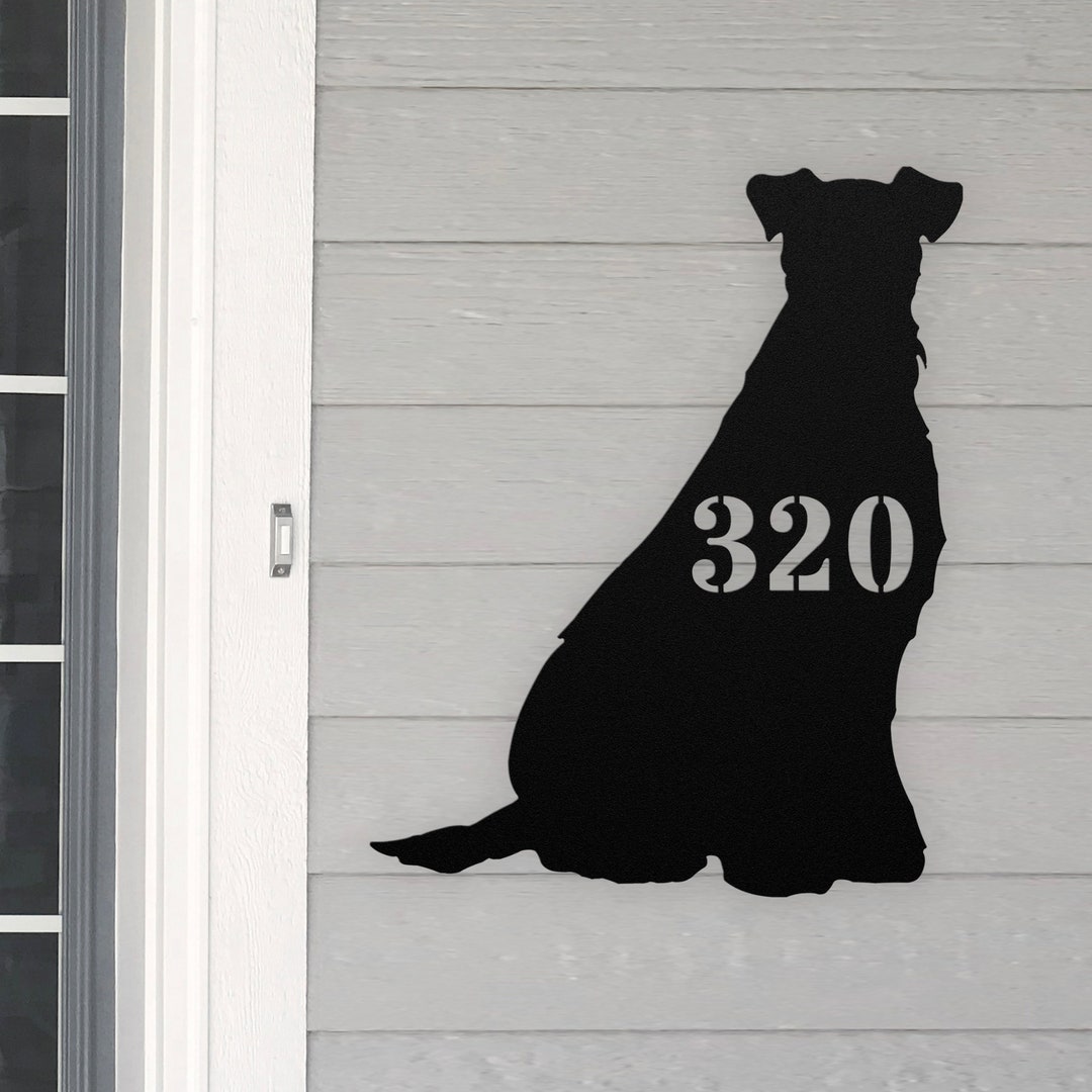 Personalized Kerry Blue Terrier Address House Number Sign Metal Wall ...