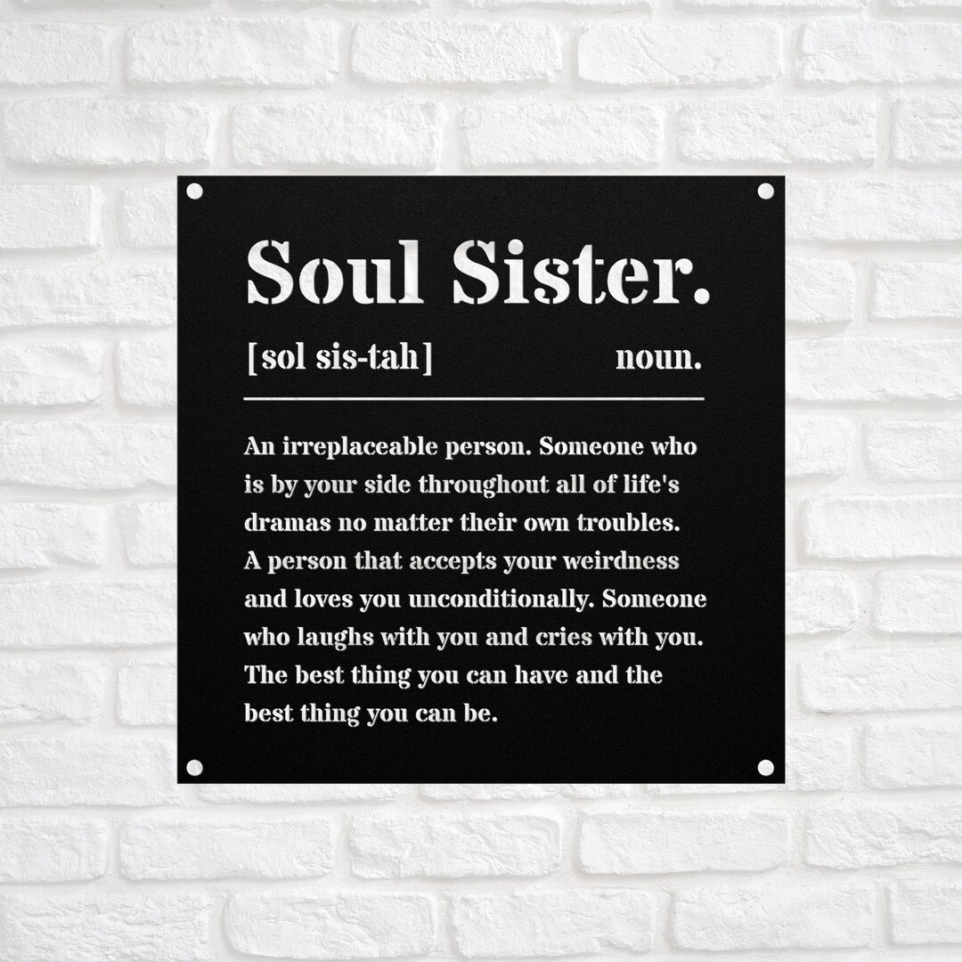 Soul Sister Definition Sign Metal Plaque Gifts, Friendship Gift, Best ...