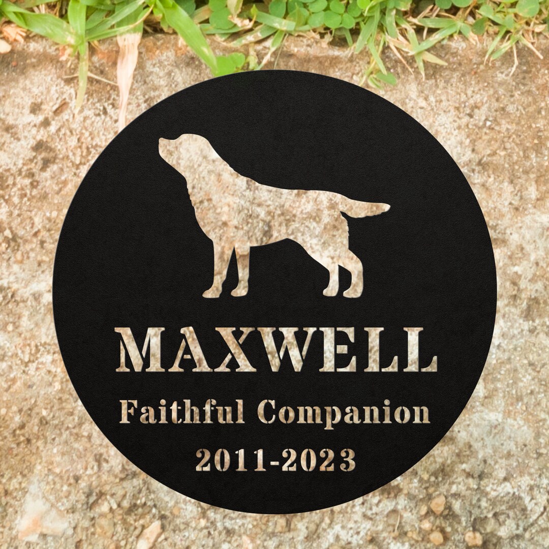 Labrador Memorial Stone Metal Sign Loss Gift Dog Tombstone Garden ...