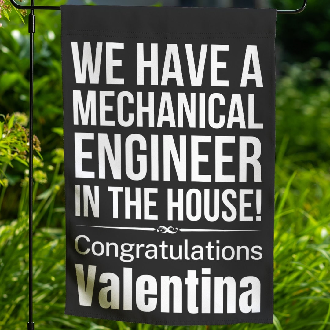 Mechanical Engineer Graduation Gifts, Mechanical Engineer Garden Flag ...