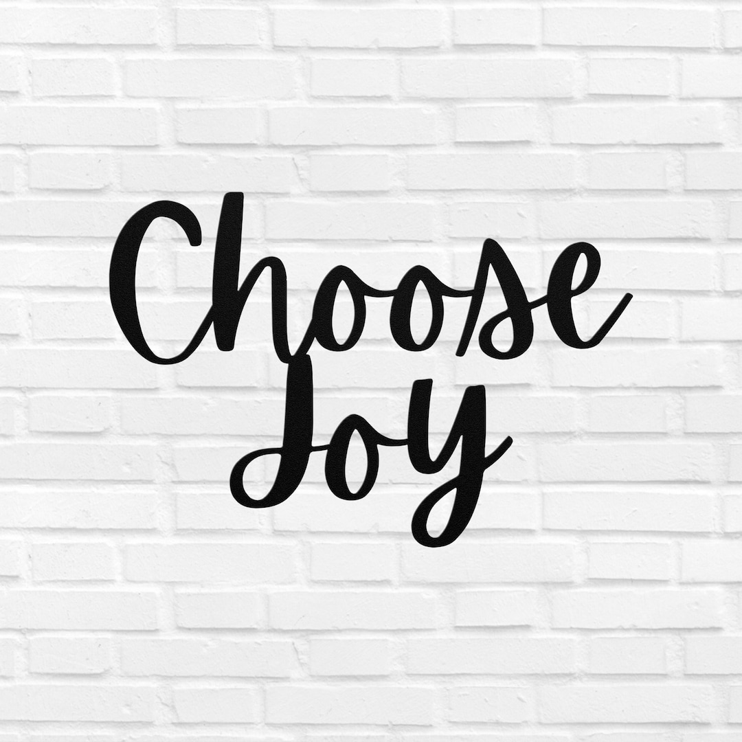 Choose Joy Metal Sign Wall Art - Inspirational Happiness Sign Script ...