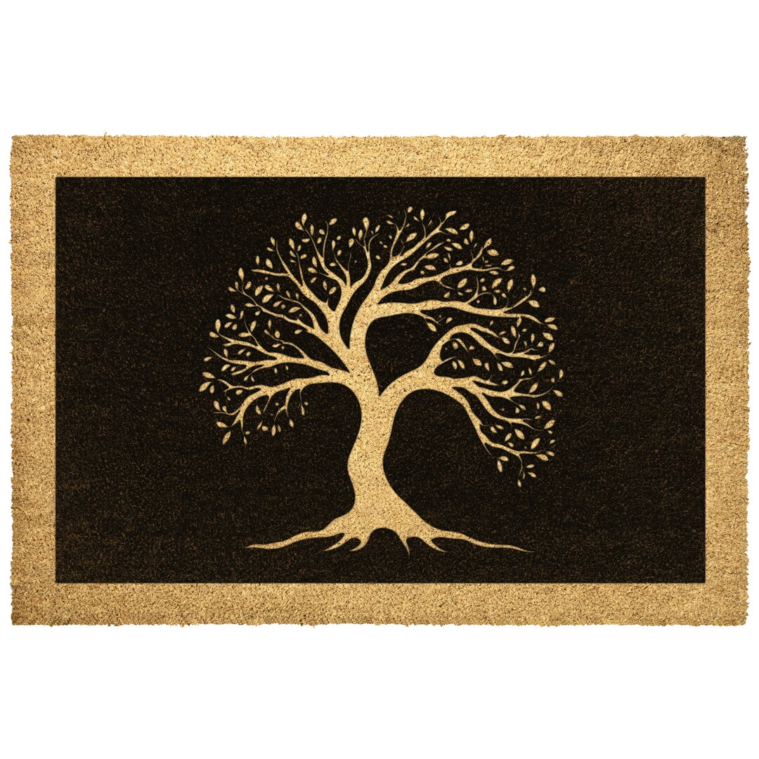 Tree of Life Doormat Door Mat Coir Doormat - Tropical Tree Mat ...