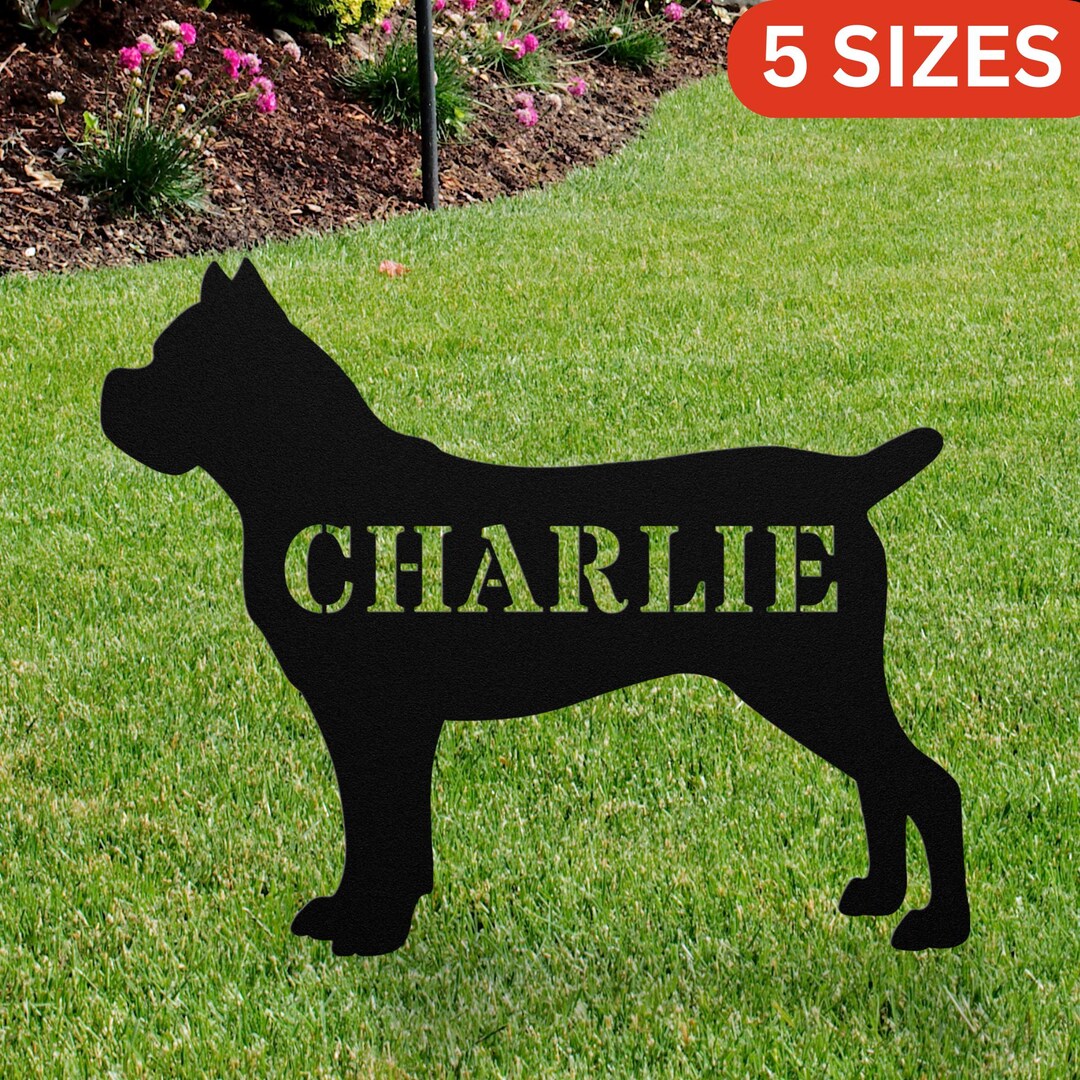 Personalized Cane Corso Garden Statue Stake, Custom Cane Corso Outdoor ...