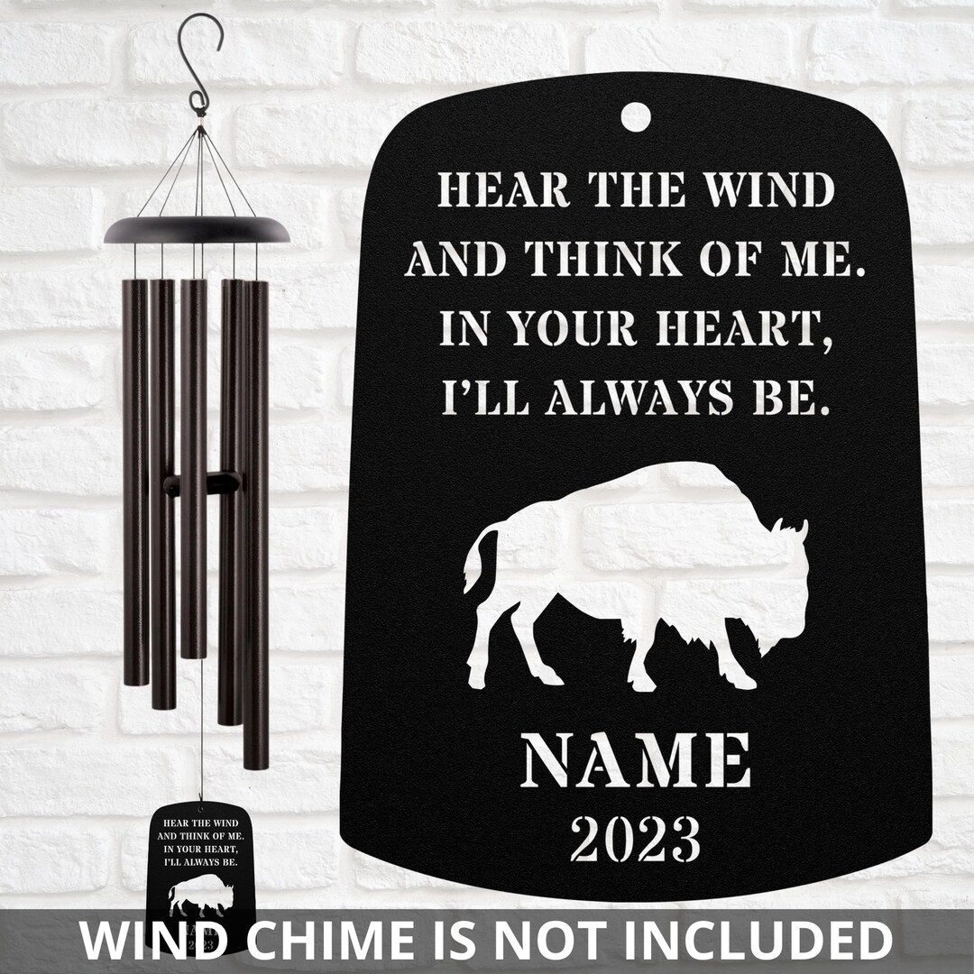 Bison Wind Chime Sail Bison Memorial Bison Loss Gift Sympathy ...