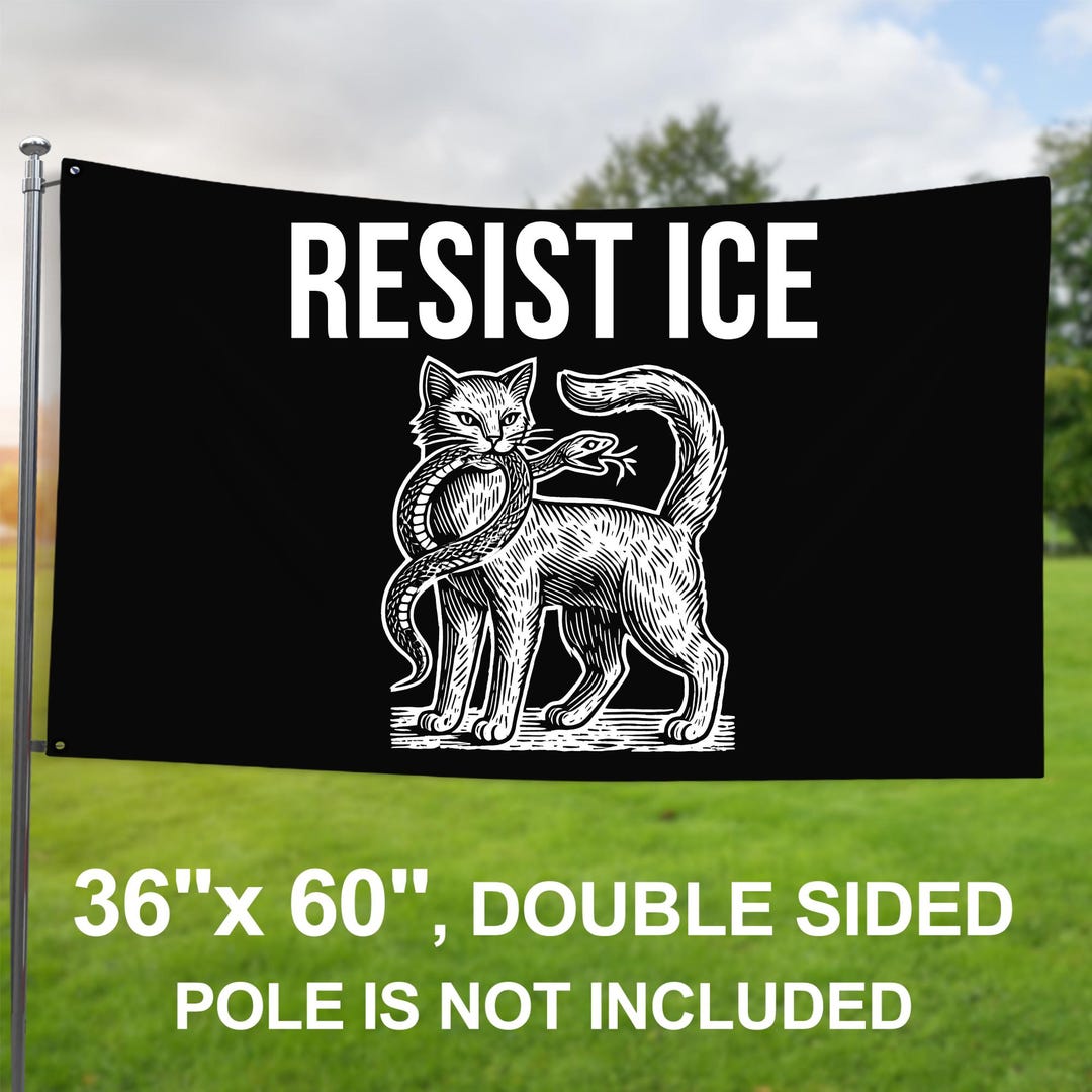 Resist Ice Flag Abolish Ice Out Anti Trump Large Flag Protest March ...
