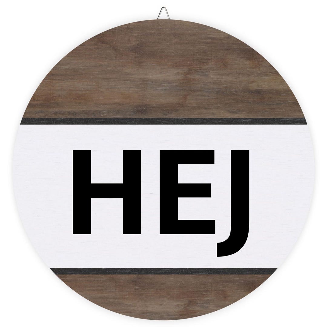 Hej Sign Swedish Door Hanger Wood Sign Front Door Wreath Front Door ...