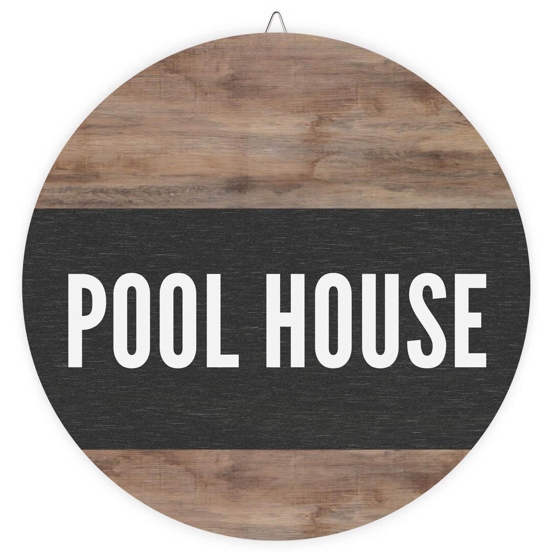Pool House Sign - Swimming Pool Bath Bathroom Showers Restroom Towels ...