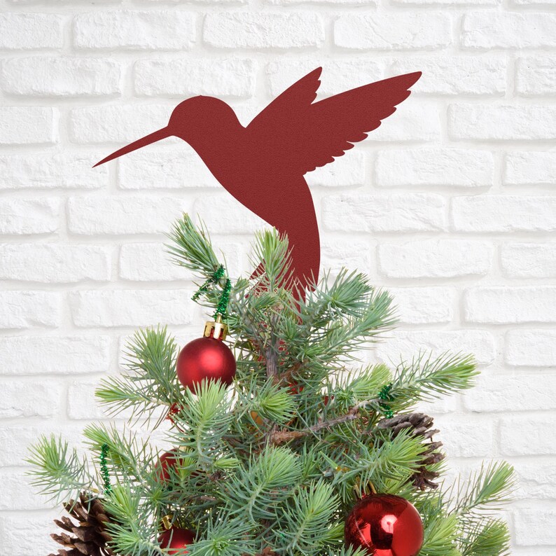 Hummingbird Tree Topper - Red Metal Tree Topper - Etsy