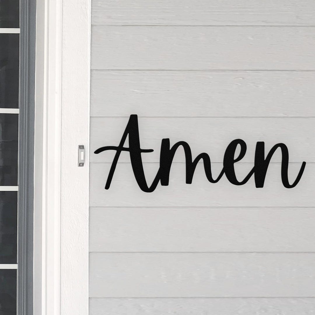 Amen Metal Sign Word Wall Art - Amen Script Word Art Decor Gift Outdoor ...