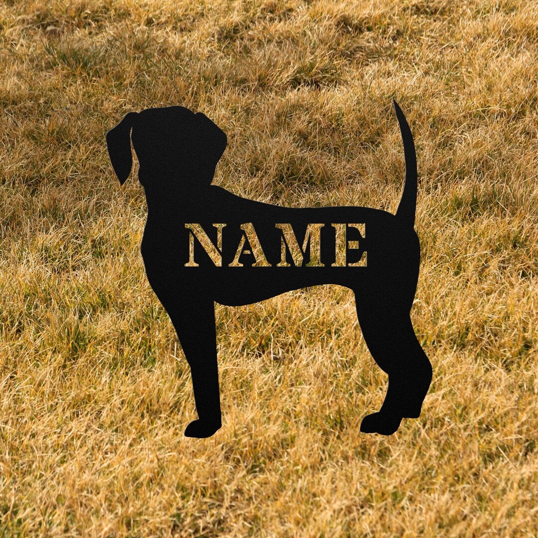 Personalized Beagle Garden Statue Stake, Custom Beagle Outdoor Yard Art ...