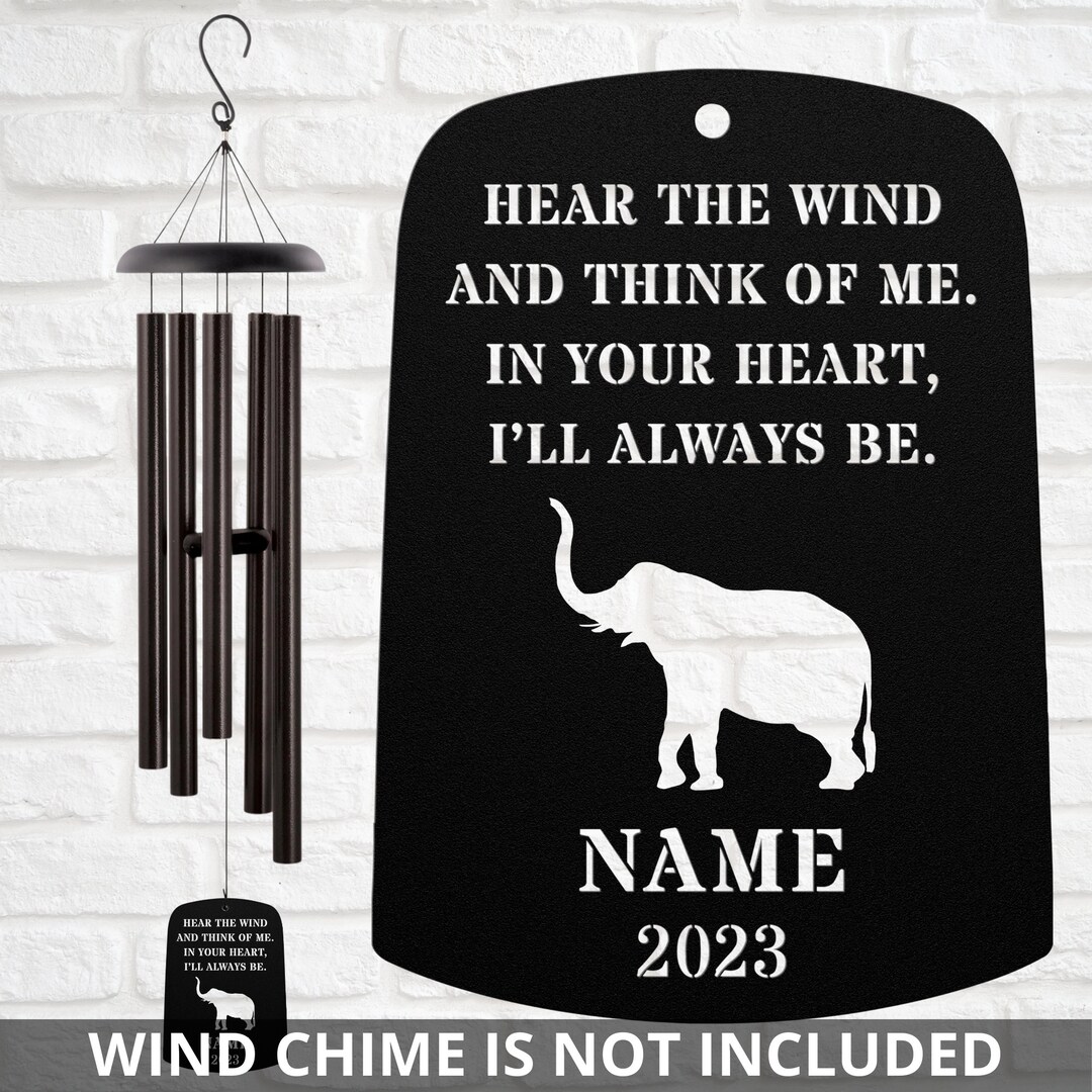 Elephant Wind Chime Sail Elephant Memorial Elephant Loss Gift Sympathy ...