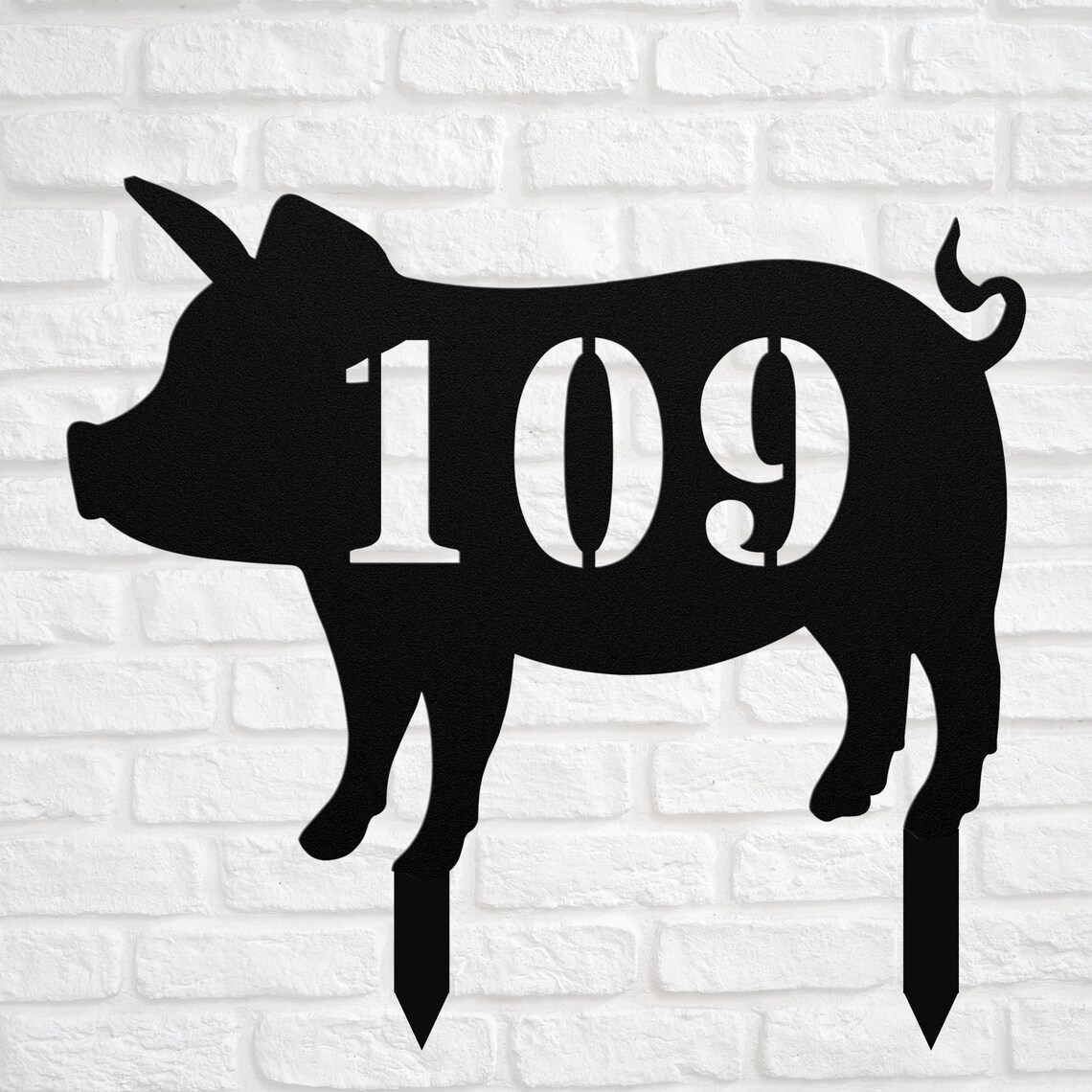 Pig Address House Sign Pig Metal Address Steel Yard Sign Pig - Etsy