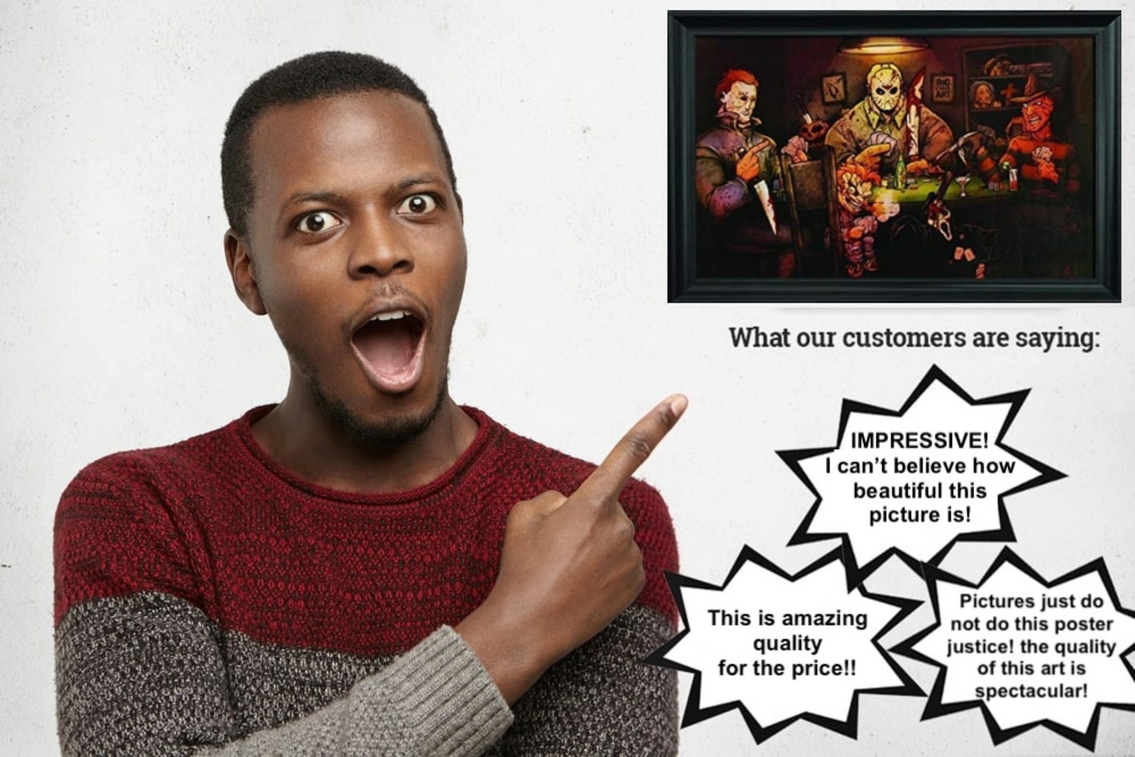 Slashers Poker Wall Art Decor Framed 24x36 canvas/painting | Etsy