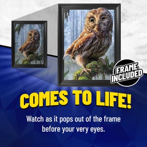 Cute Baby Owl Nursery Animal 3D Poster Wall Art Decor Framed Print | 14 ...