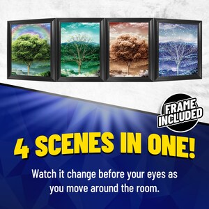 Four Seasons Changing Tree 3D Poster Wall Art Decor Framed Print 14 ...