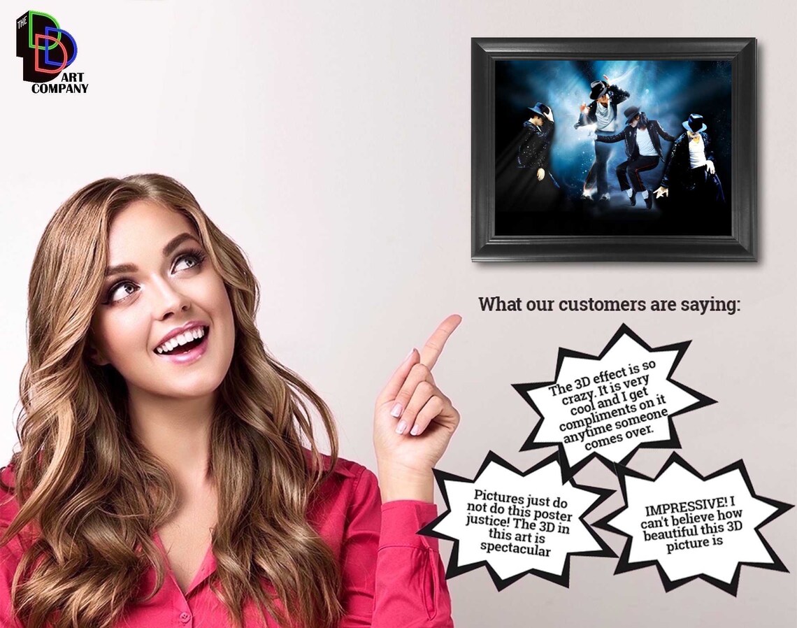 Michael Jackson King of Pop Moonwalk 3D Poster Wall Art Decor - Etsy