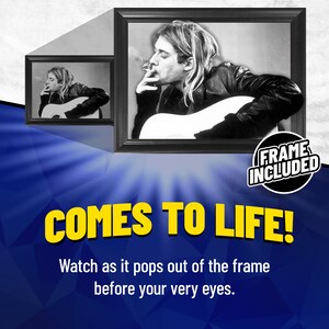 Kurt Cobain Smoking Nirvana 3D Poster Wall Art Decor Framed Print | 14 ...