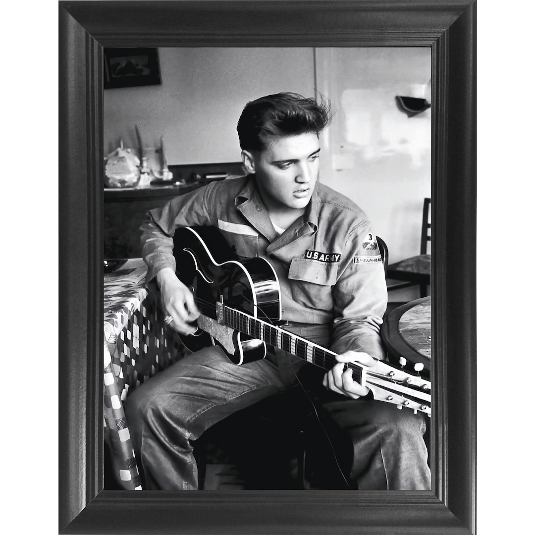 Elvis Presley Guitar 3D Poster Wall Art Decor Framed Print | 14.5x18.5 ...