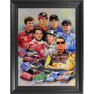 Nascar Racing Stars 3D Poster Wall Art Decor Framed Print 14.5x18.5 ...