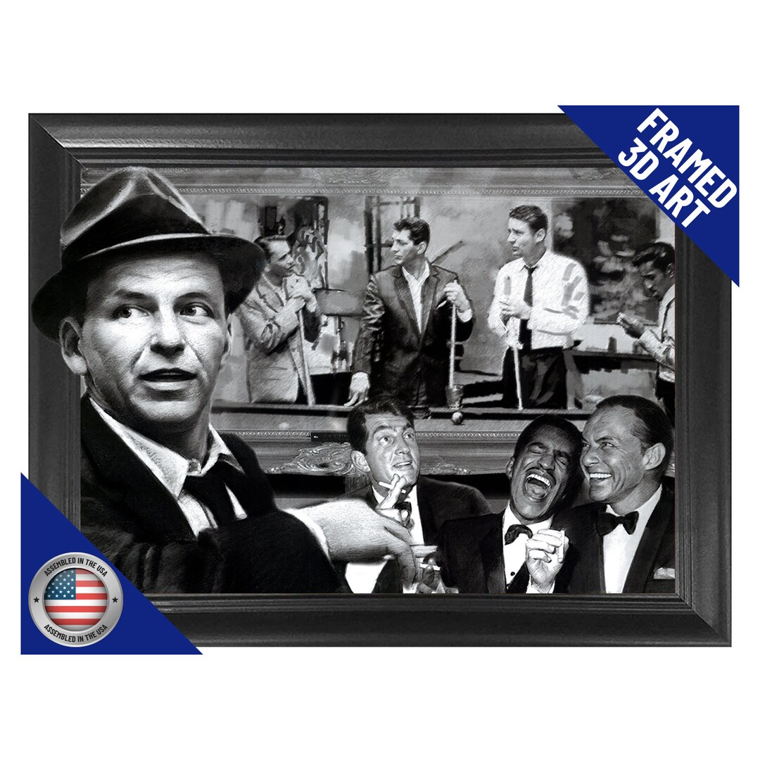 The Rat Pack Shooting Pool 3D Poster Wall Art Decor Framed Print | 14 ...