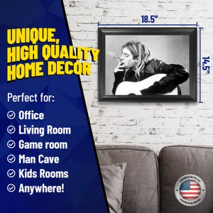 Kurt Cobain Smoking Nirvana 3D Poster Wall Art Decor Framed Print | 14 ...