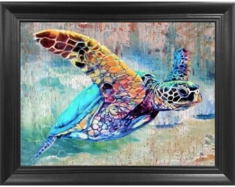 Sea Turtle Framed Art - Etsy