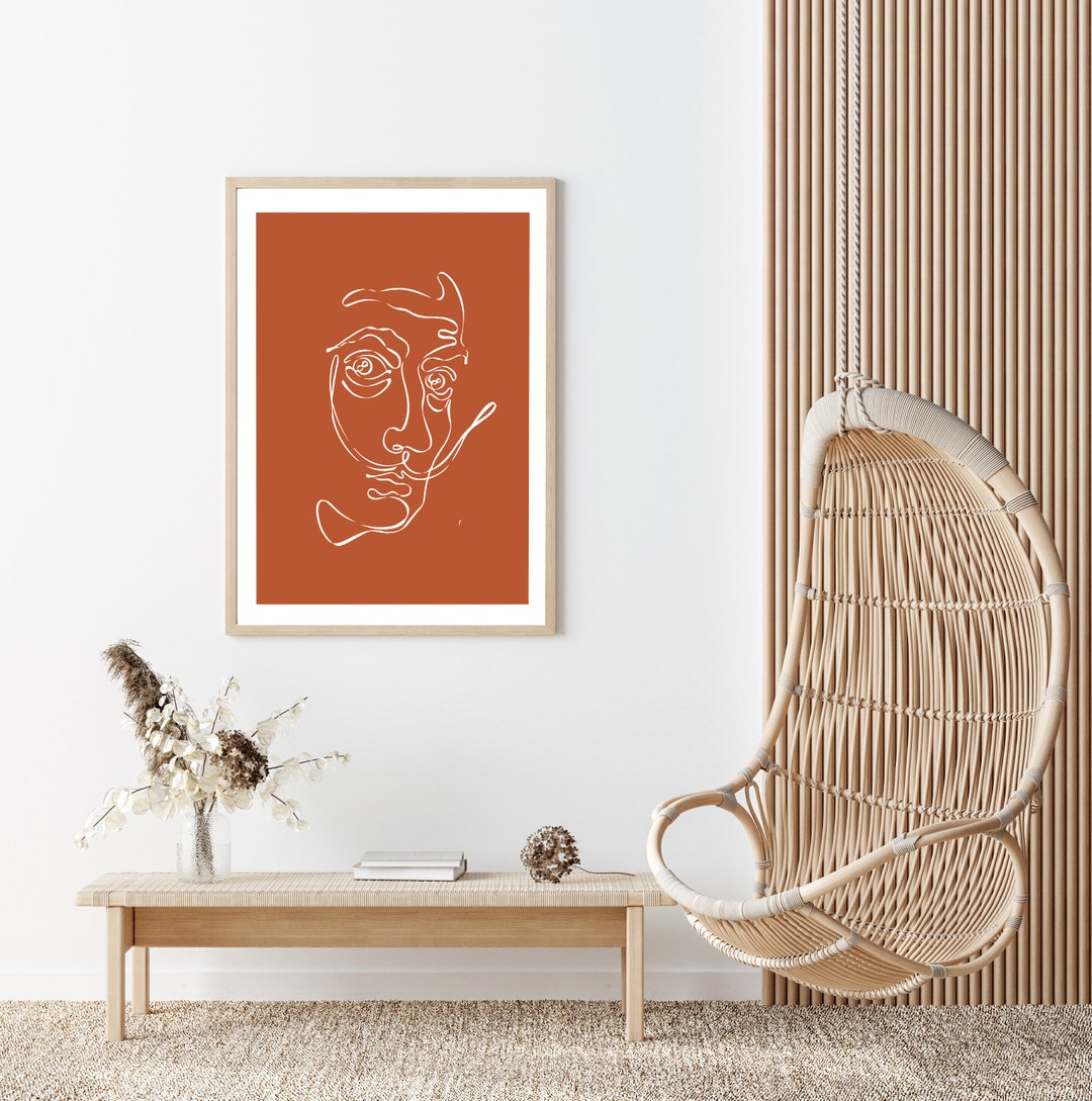 Salvador Dali Line Art Poster, Modern Surrealism Print, Digital ...