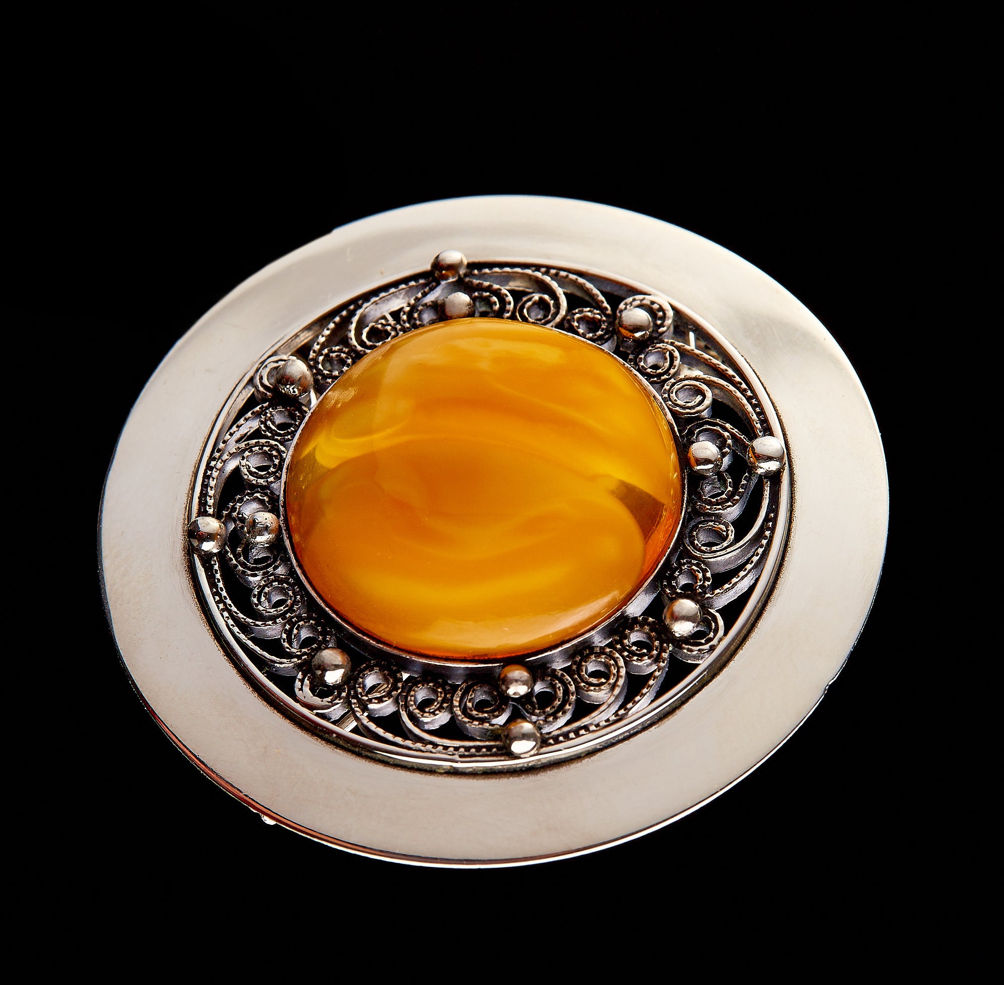 Baltic Amber Pin Egg Yolk Butterscotch Royal Amber Vintage USSR Rare ...