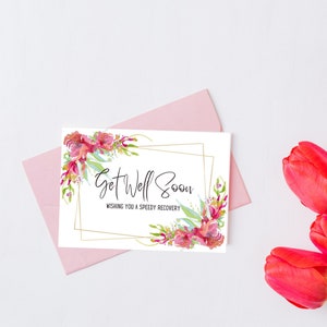 Printable Get Well Soon Card Speedy Recovery Card Feel Better Soon Card ...