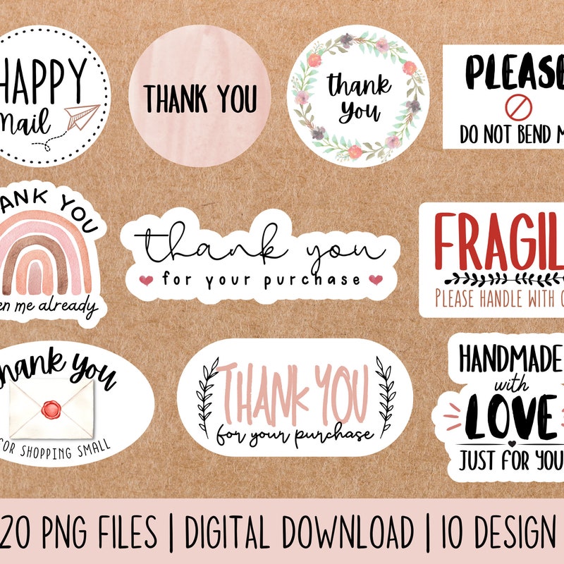 Thank You Sticker - Etsy