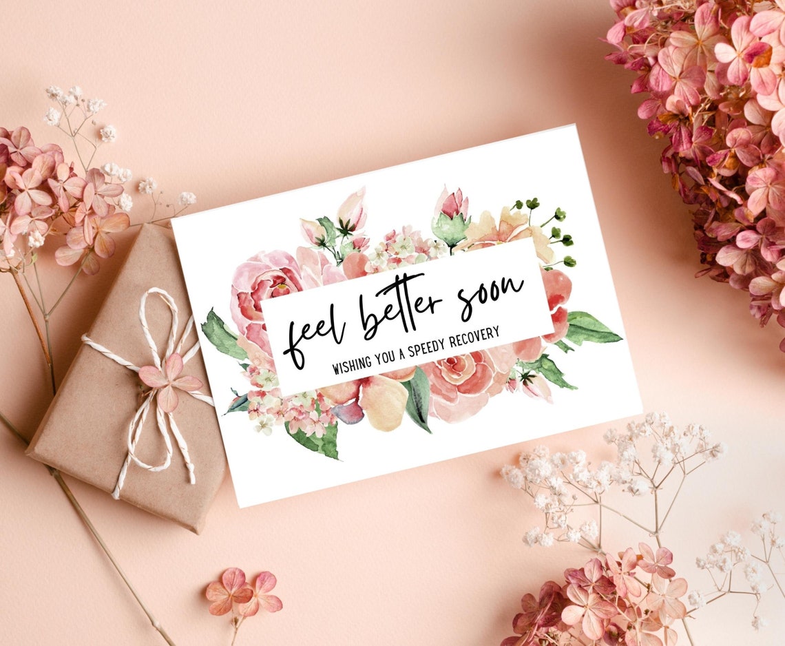 Printable Get Well Soon Card, Feel Better Soon Digital Download ...