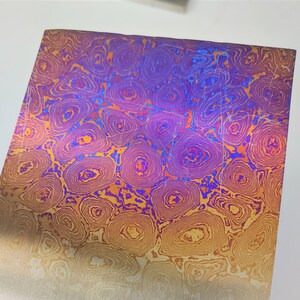 Titanium Damascus Plate / Flat Bar , 3 Alloys, Cell Pattern. Exotic ...