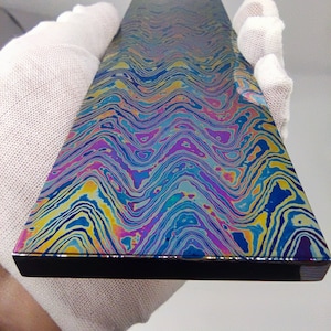 Titanium Damascus Plate / Flat Bar 3alloys, Wave Pattern. Exotic ...