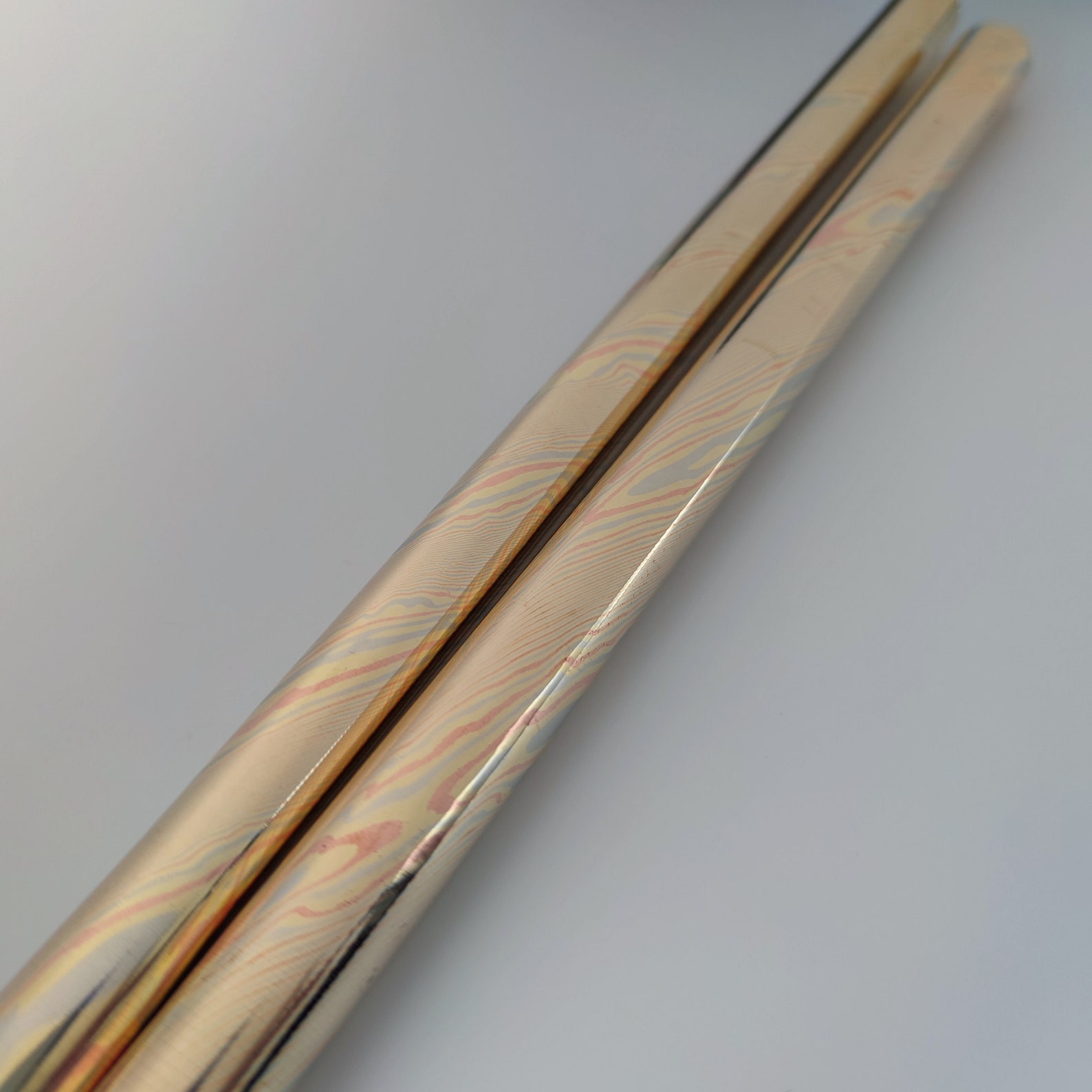 Mokume Rod/ Round Bar Customized 3 Alloys Twist Pattern. | Etsy