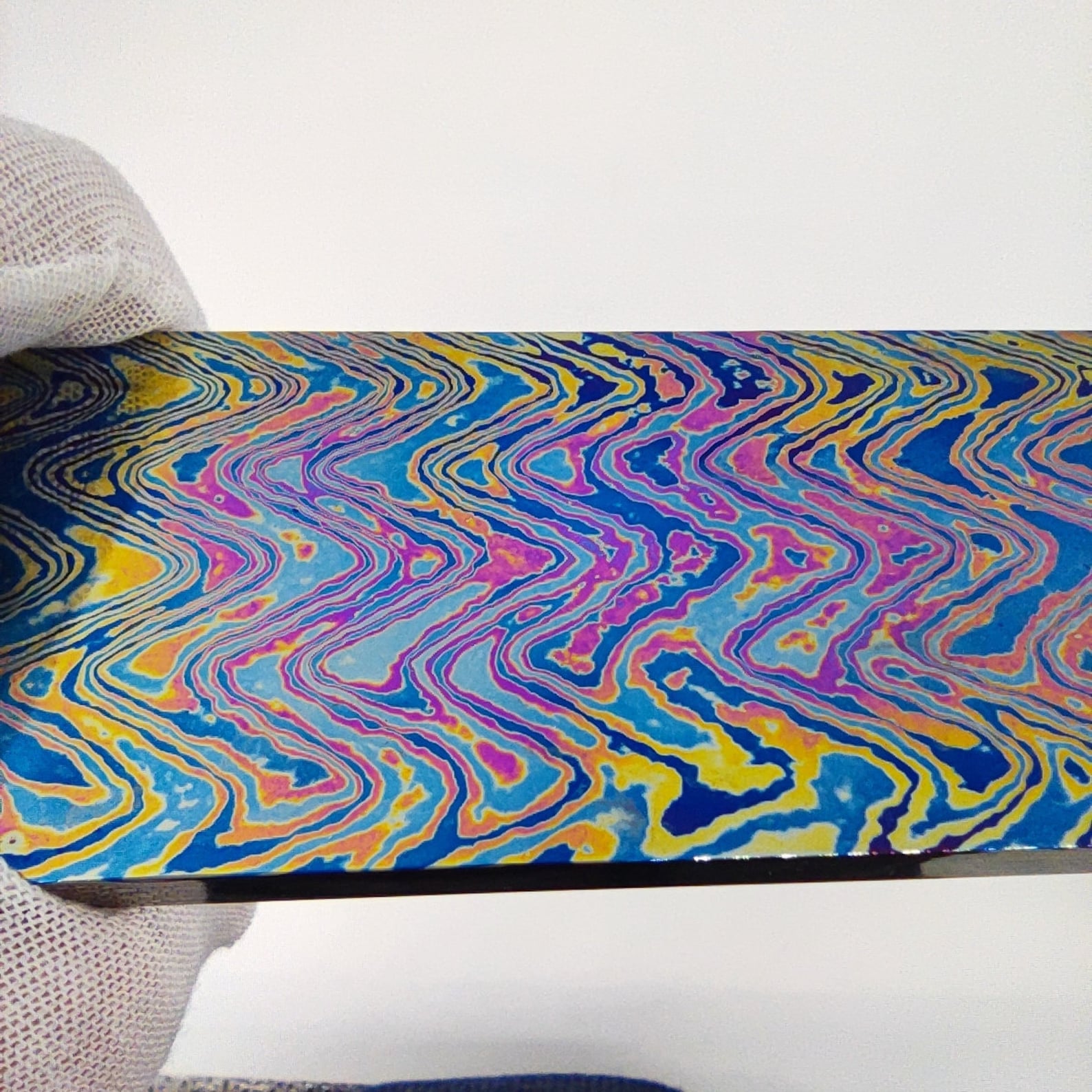 Titanium Damascus Plate / Flat Bar 3alloys, Wave Pattern. Exotic ...