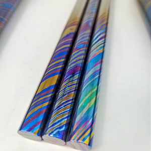 Titanium Damascus Rod (ti Damascus Rod),3 Alloys,3colors,1.4"(35mm ...