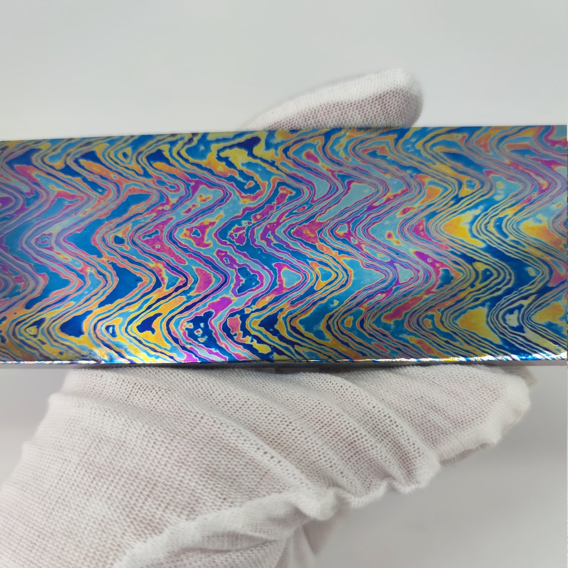 Titanium Damascus Plate / Flat Bar 3alloys, Wave Pattern. Exotic ...